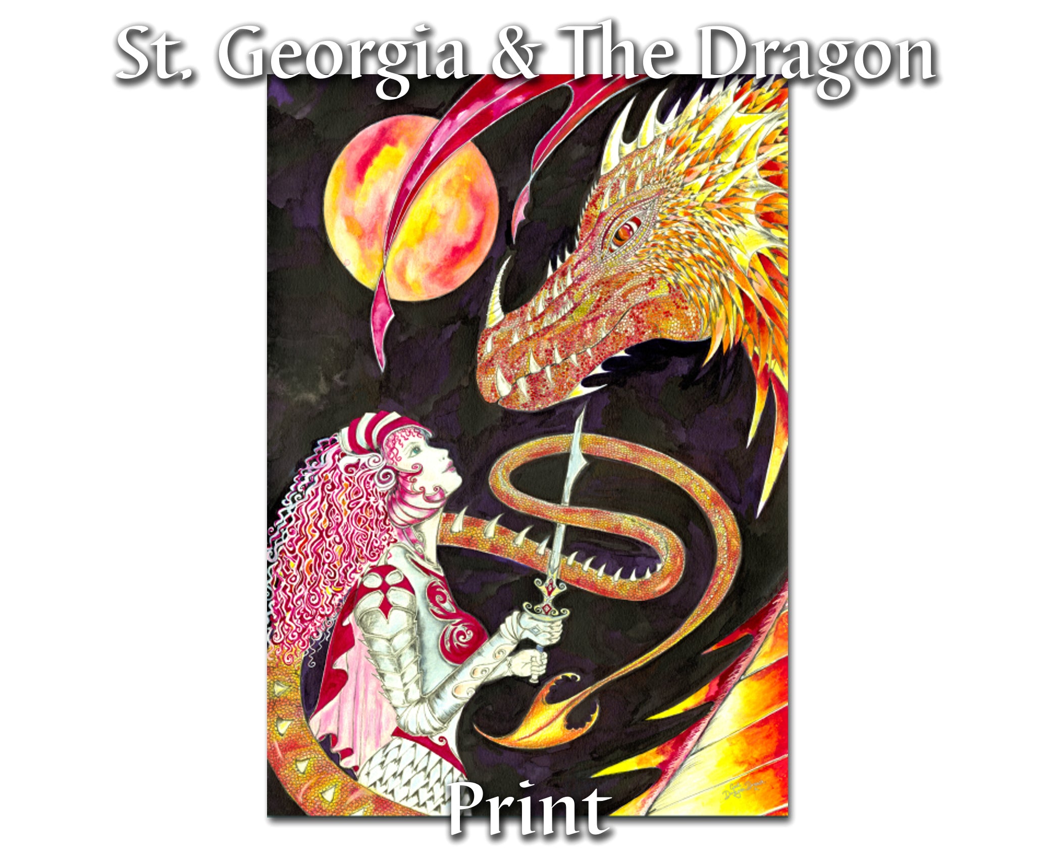 St Georgia And The Dragon Fine Art Print – Dragon Drawn